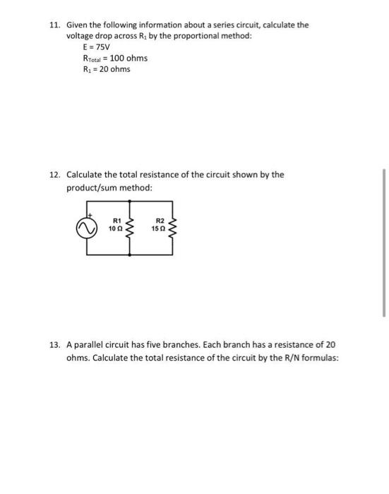 Solved 11. Given the following information about a series | Chegg.com