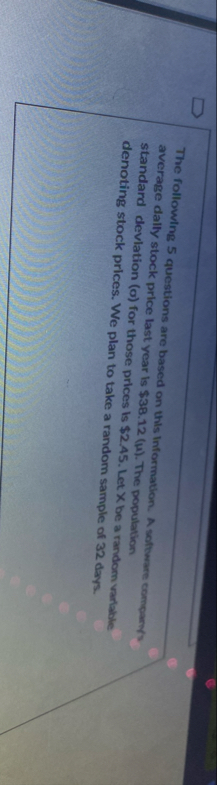 The following 5 ﻿questions are based on this | Chegg.com