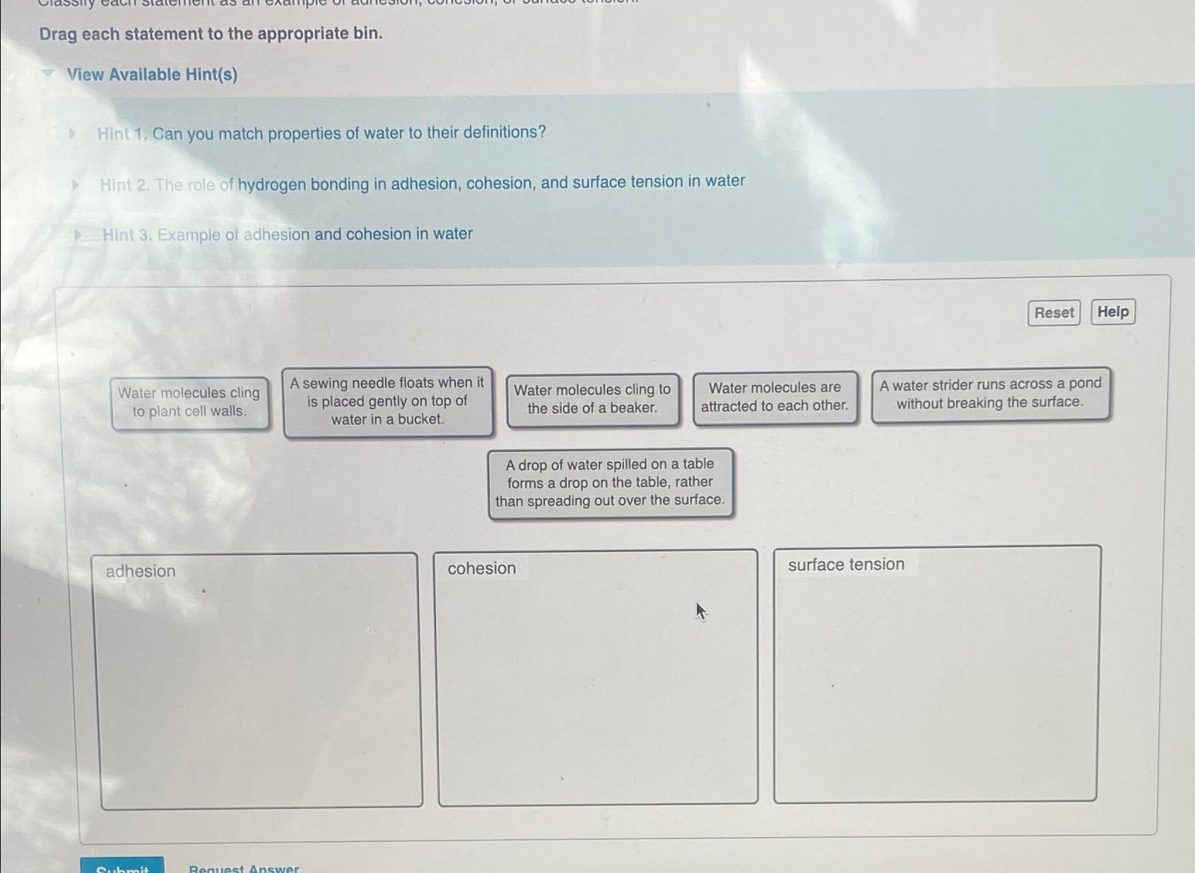 Solved Drag each statement to the appropriate bin.View | Chegg.com