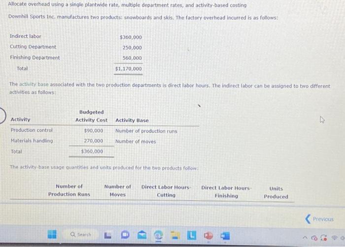 4. Determine the total and per-unit factory | Chegg.com
