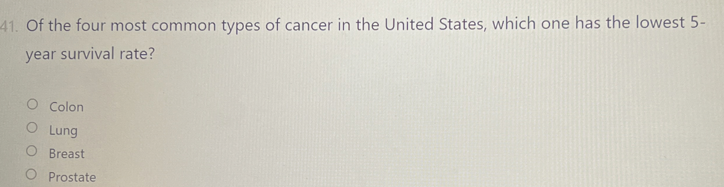 Solved Of the four most common types of cancer in the United | Chegg.com