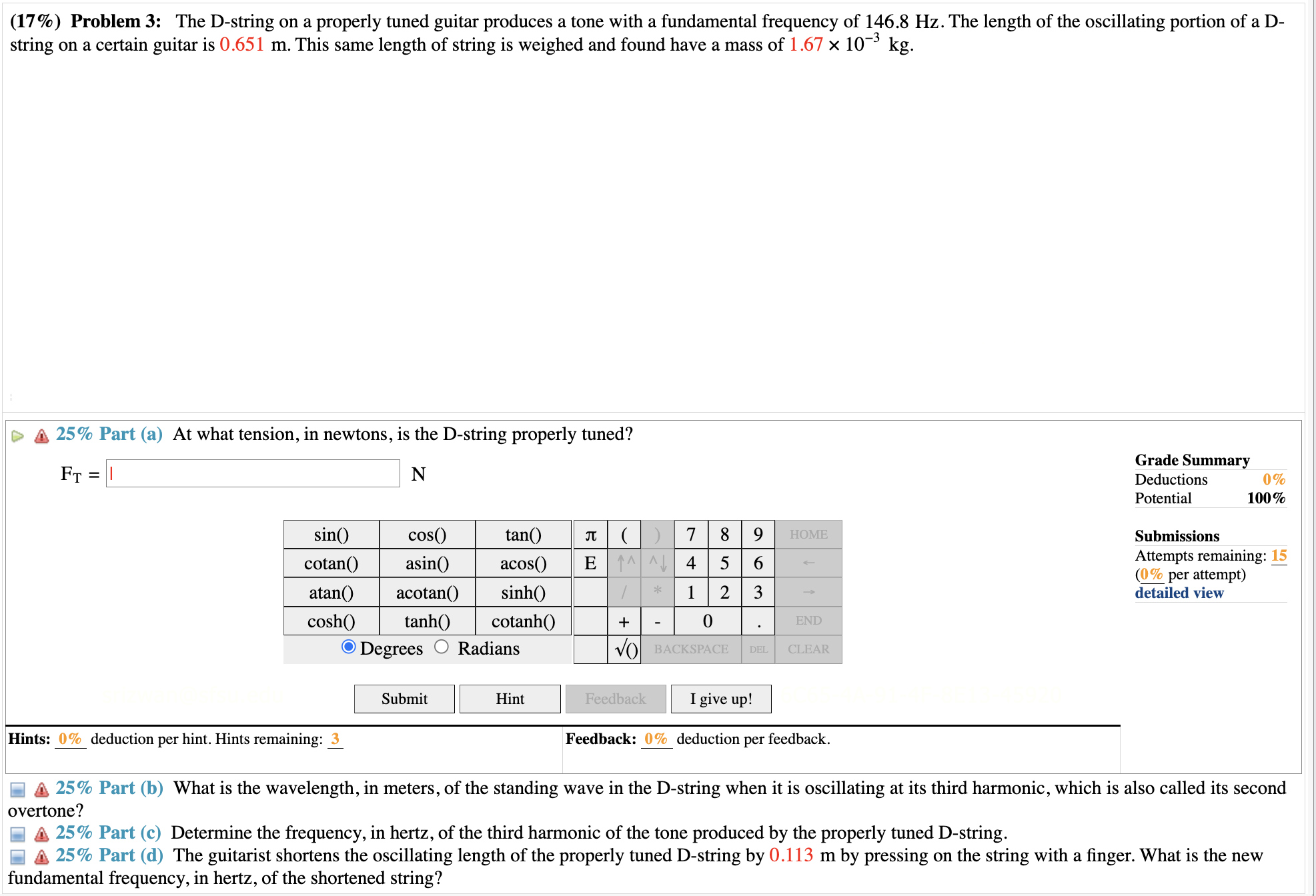 Solved Homework 10, ﻿Problem 3Please answer all parts | Chegg.com