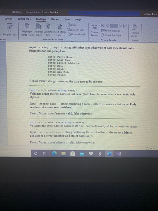 Solved labtout_a. Compatibility Mode - Saved. A Dajia | Chegg.com