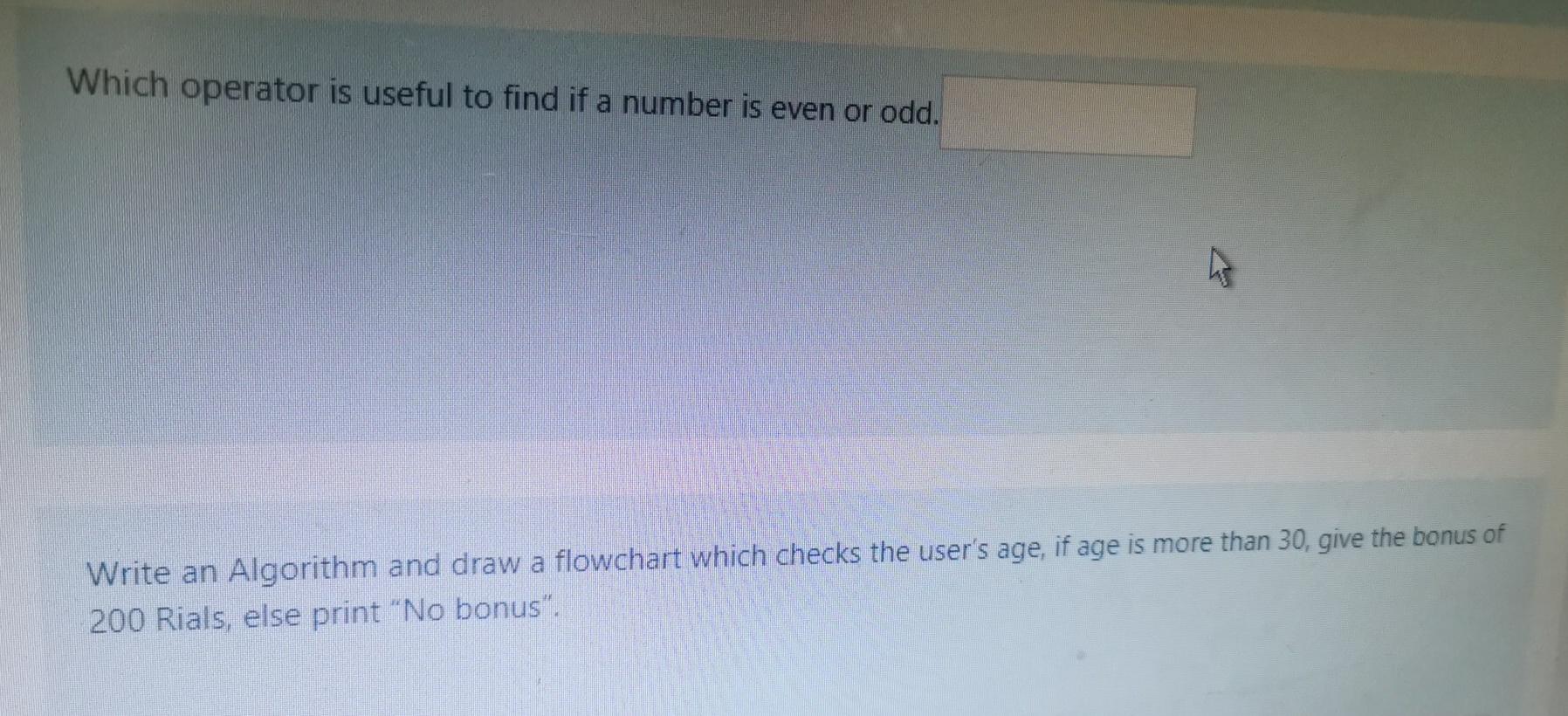 Solved Which operator is useful to find if a number is even | Chegg.com