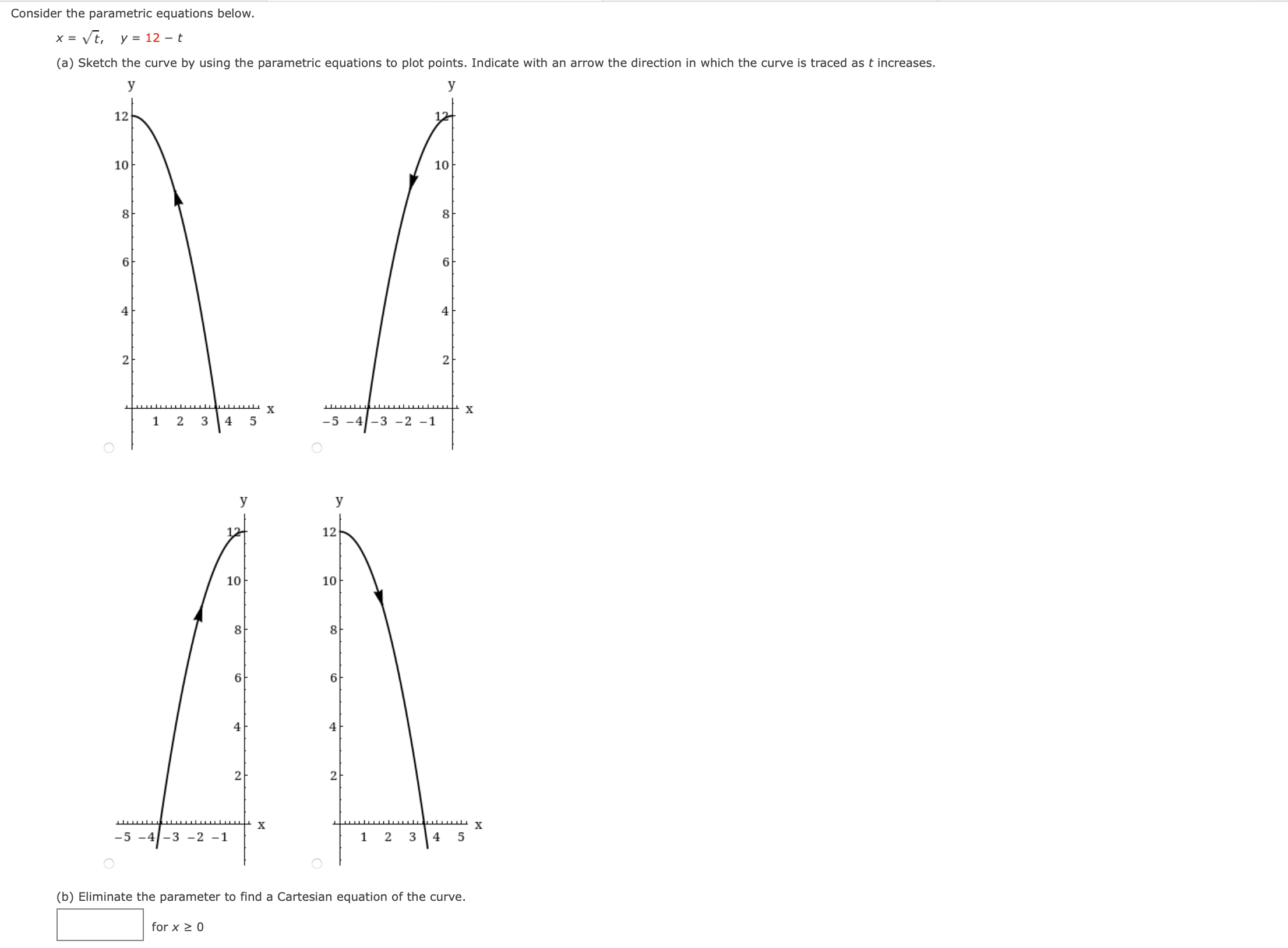 Solved Consider the parametric equations | Chegg.com