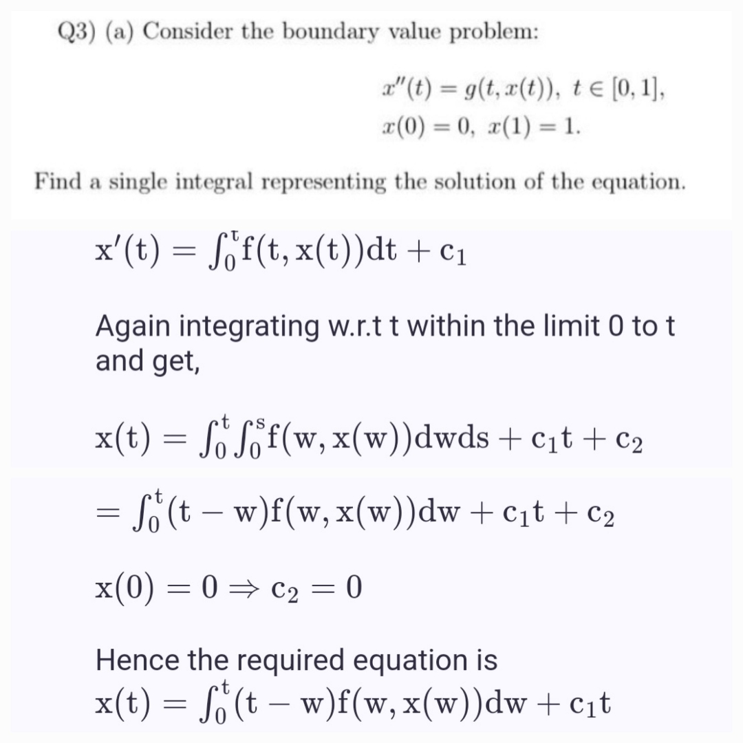 Solved Q3) (a) ﻿Consider the boundary value | Chegg.com