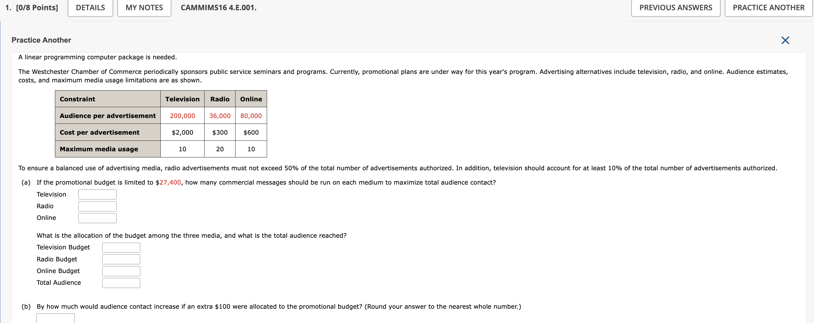 Solved A linear programming computer package is needed. | Chegg.com