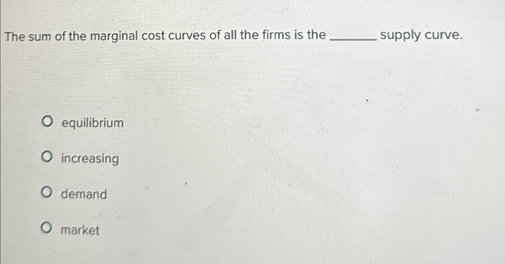 Solved The sum of the marginal cost curves of all the firms | Chegg.com