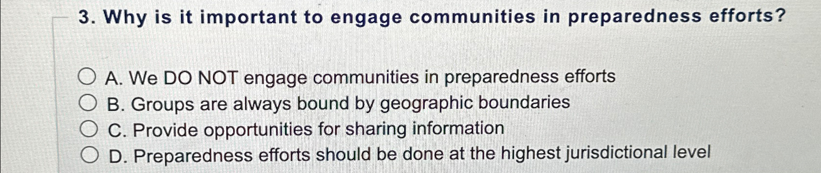 Solved Why is it important to engage communities in | Chegg.com