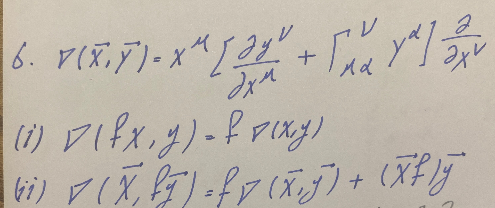 ]u +Γμα?[u yα(i) ﻿grad(fx,y)=fgrad(x,y)(ii) | Chegg.com