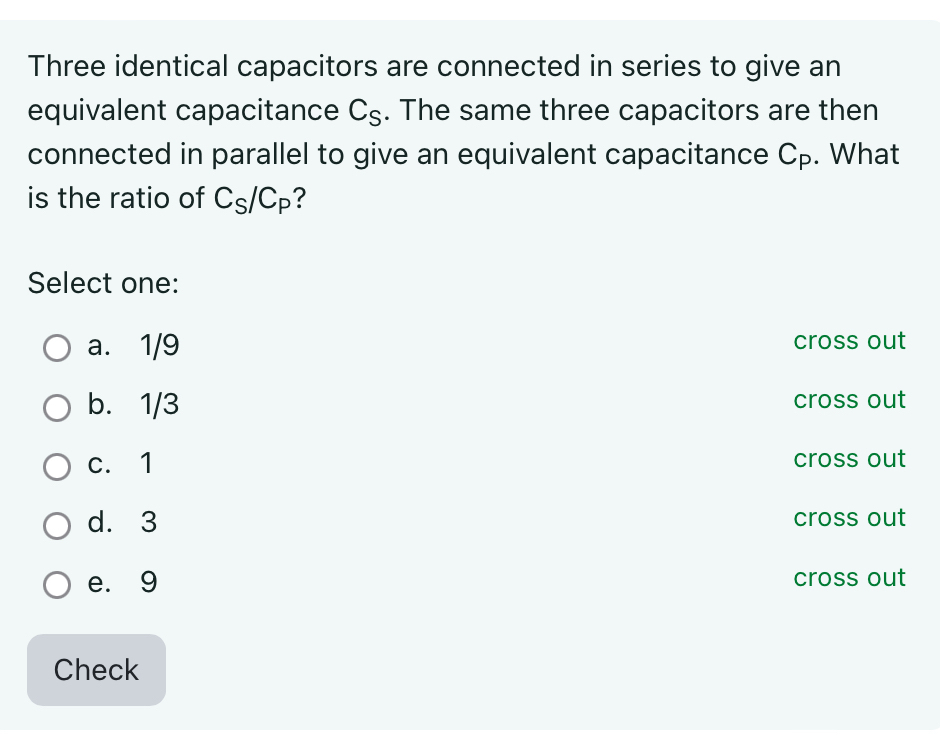 Solved Three identical capacitors are connected in series to | Chegg.com