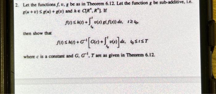 Solved 2. Let the functions f, u, g be as in Theorem 6.12. | Chegg.com