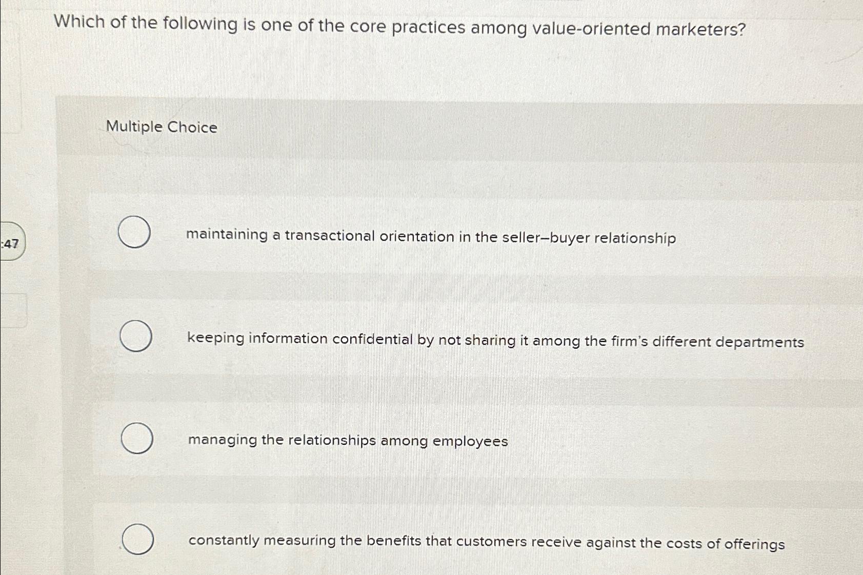Solved Which of the following is one of the core practices | Chegg.com