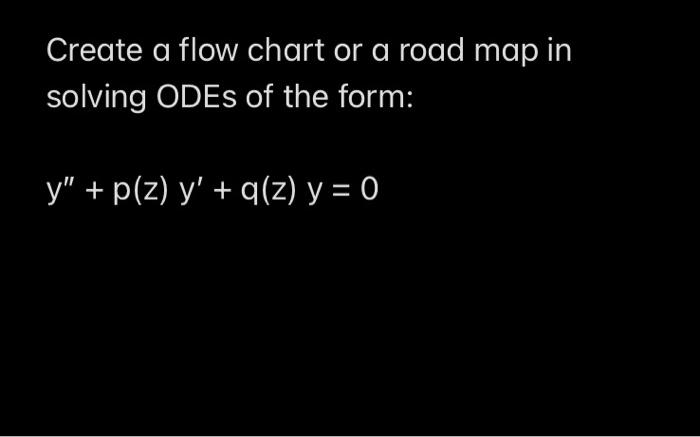 Solved Create a flow chart or a road map in solving ODEs of | Chegg.com