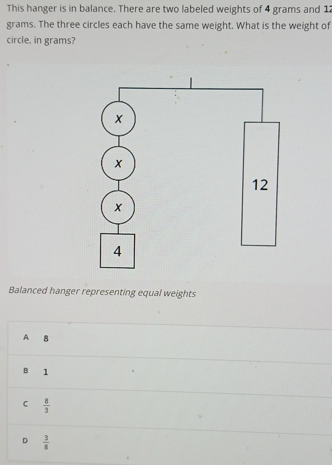 Solved This hanger is in balance. There are two labeled | Chegg.com