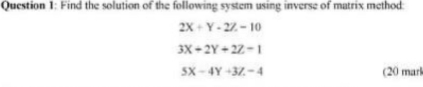 Solved Find the solution of the following system using | Chegg.com