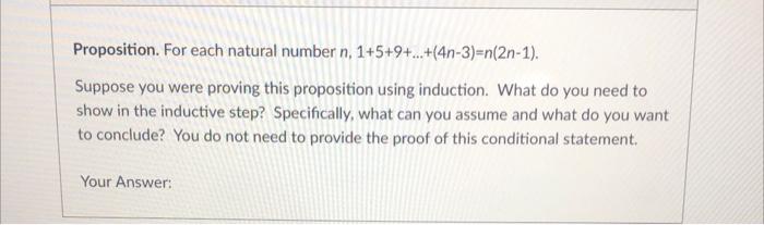 Solved Proposition. For each natural number | Chegg.com
