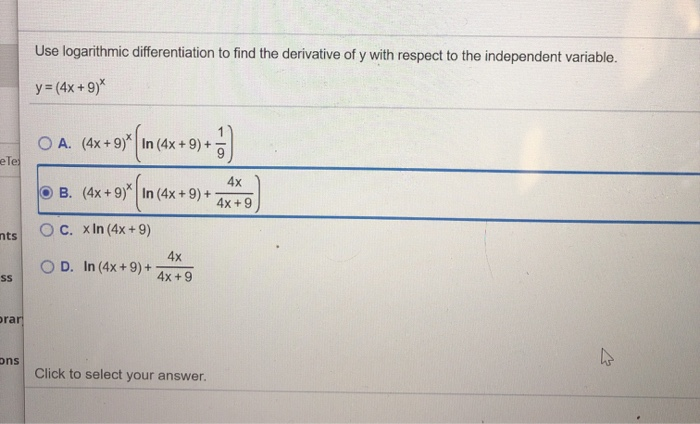 Solved Use logarithmic differentiation to find the | Chegg.com