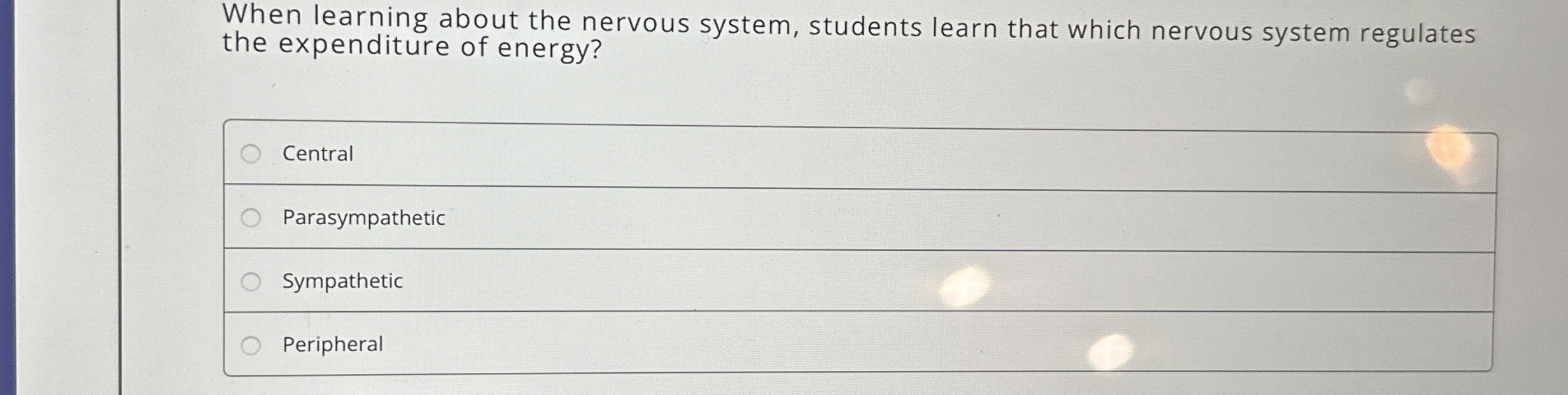 Solved When learning about the nervous system, students | Chegg.com
