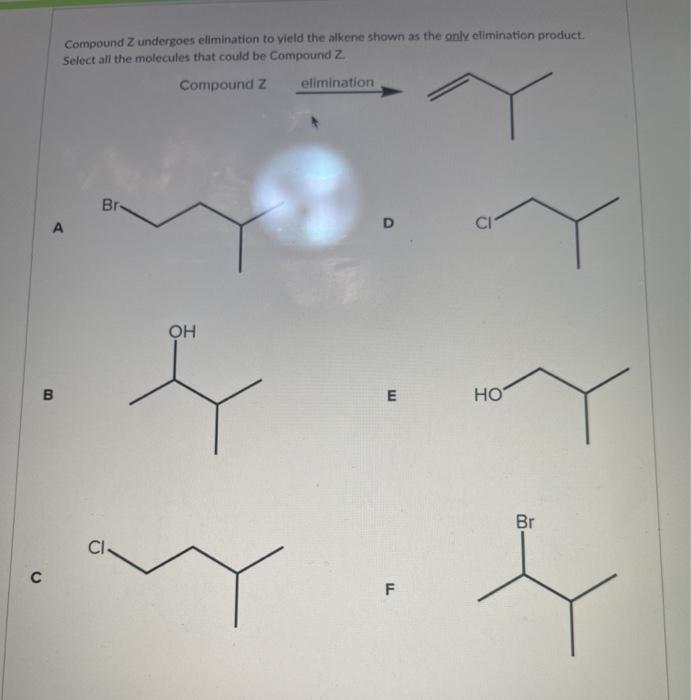 Solved Compound Z undergoes elimination to yield the alkene | Chegg.com