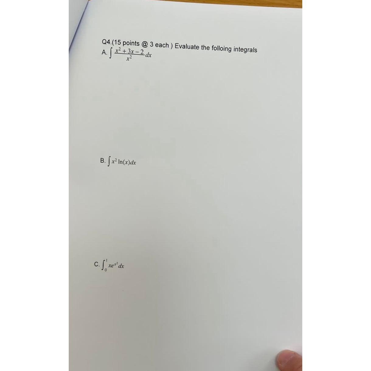 Solved Q4.(15 ﻿points @ 3 ﻿each ) ﻿Evaluate the folloing | Chegg.com