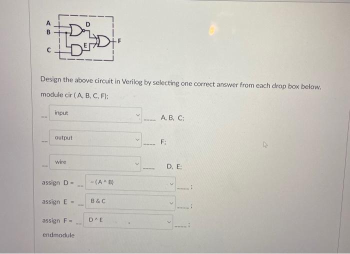 Solved A B HSB、 Design the above circuit in Verilog by | Chegg.com