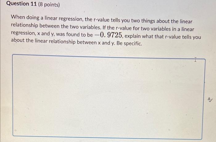 Solved When doing a linear regression, the r-value tells you | Chegg.com