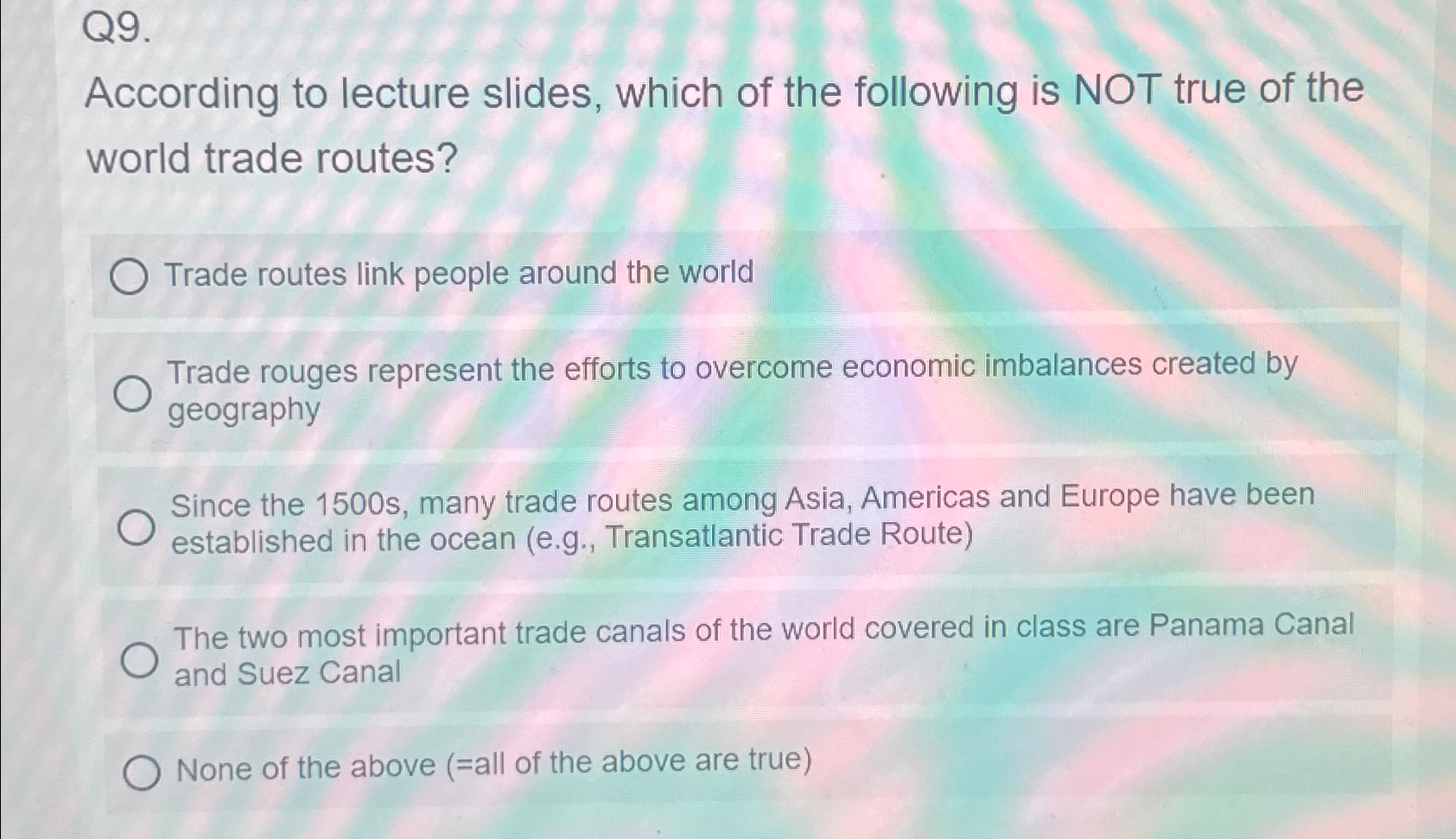 Solved Q9.According to lecture slides, which of the | Chegg.com