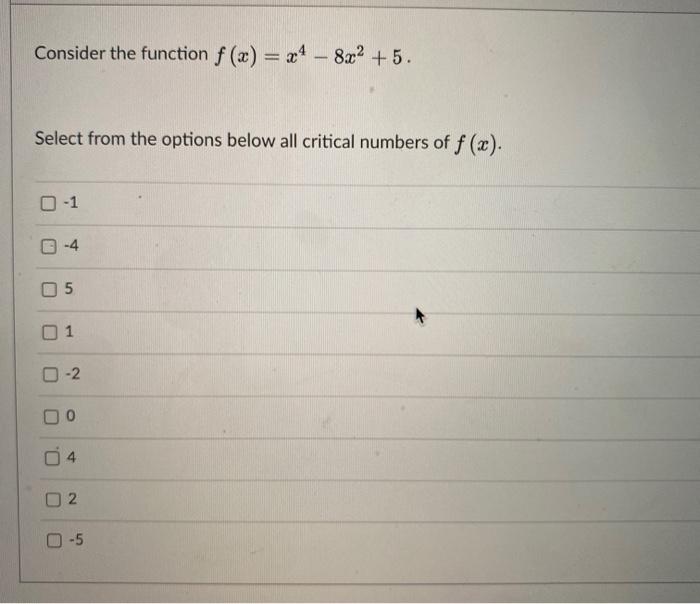 Solved Question 1 8 Pts Consider The Function F 3