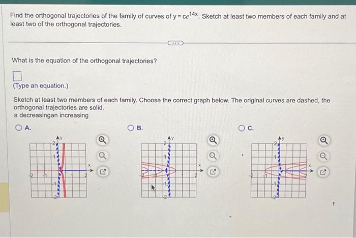 Solved Find the orthogonal trajectories of the family of | Chegg.com