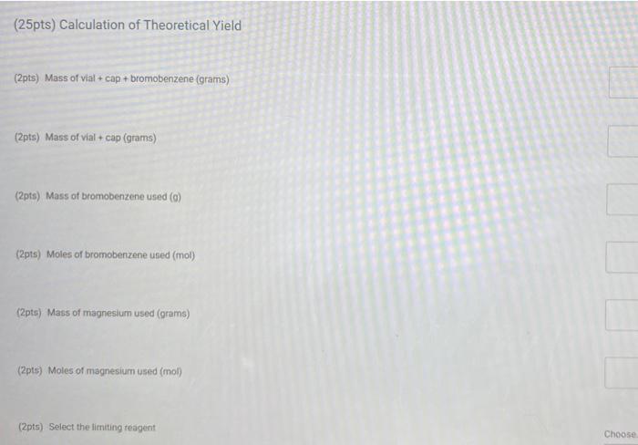 Data And Report Submission - Grignard Reaction | Chegg.com