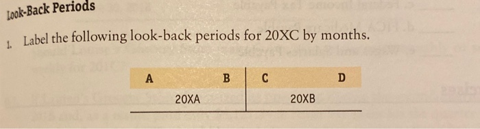 Solved Look-Back Periods Label the following look-back | Chegg.com