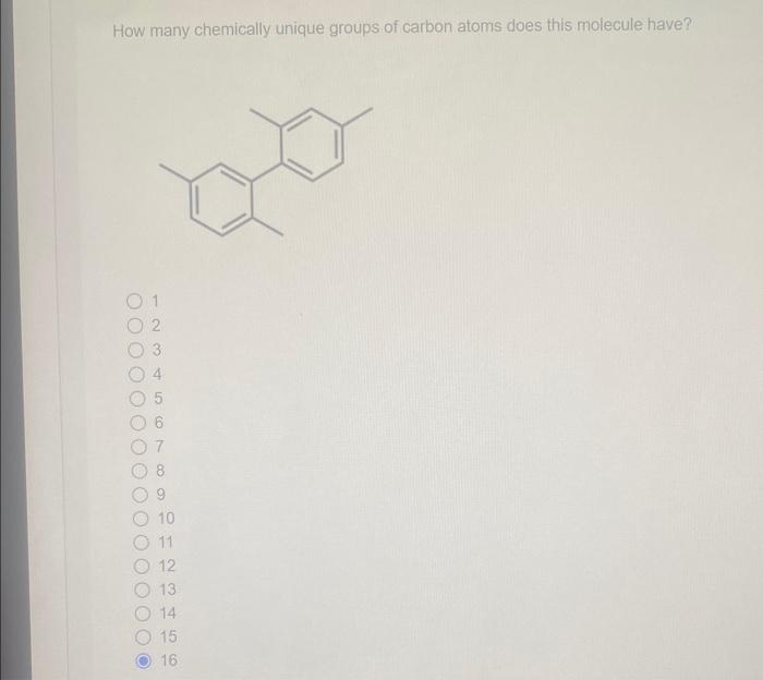 Solved How can you find chemically unique groups of carbon | Chegg.com