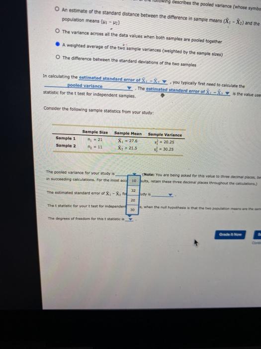Solved 3. Differentiating pooled variance and the estimated | Chegg.com