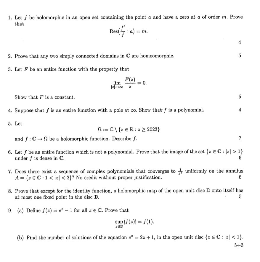 Solved Let f ﻿be holomorphic in an open set containing the | Chegg.com