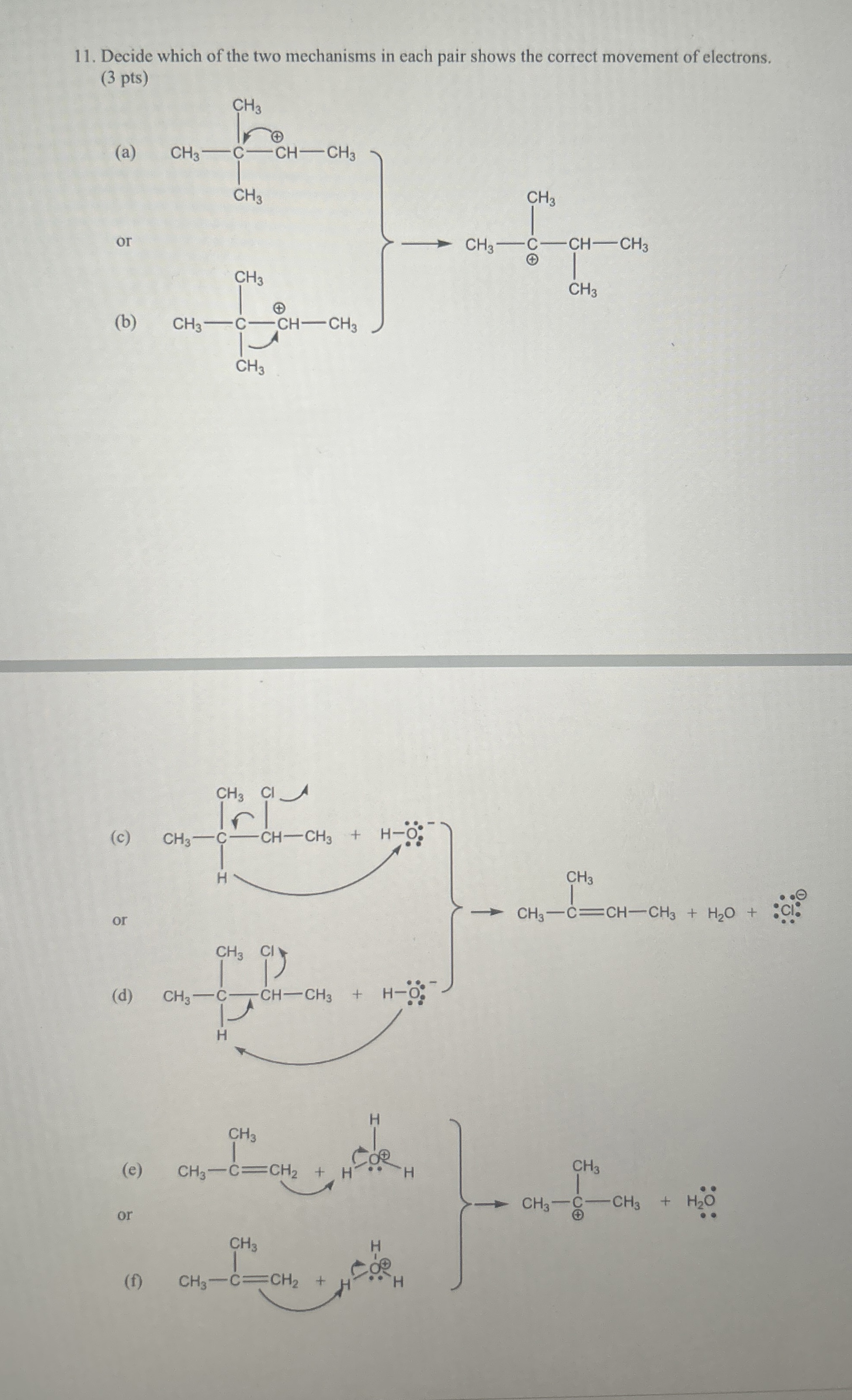Solved Decide which of the two mechanisms in each pair shows | Chegg.com