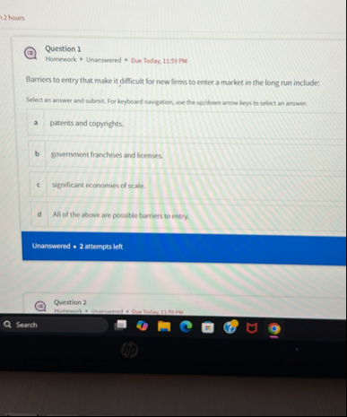Solved 12 ﻿hoursQuestion 1Homework * ﻿Unanswered * ﻿Due | Chegg.com