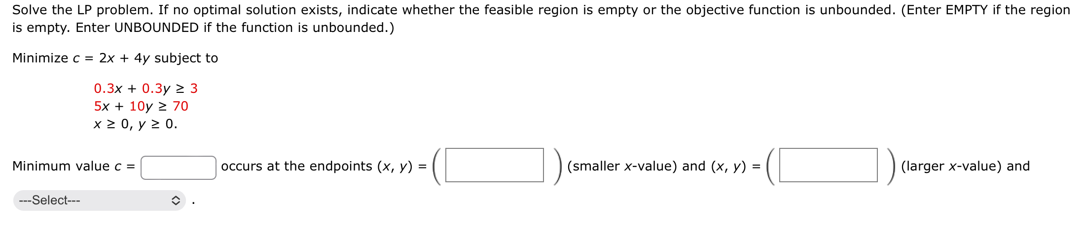 Solved Solve the LP problem. If no optimal solution exists, | Chegg.com