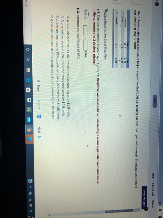 Solved Help Save & Exit Submit Check my work The following | Chegg.com