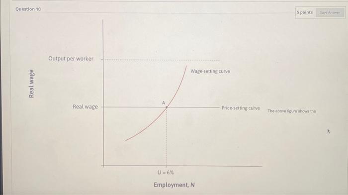 Solved Question 10 5 points 4impt aruwr Output per worker | Chegg.com