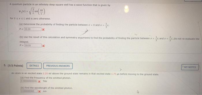 Solved A quantum particle in an infinitely deep square well | Chegg.com
