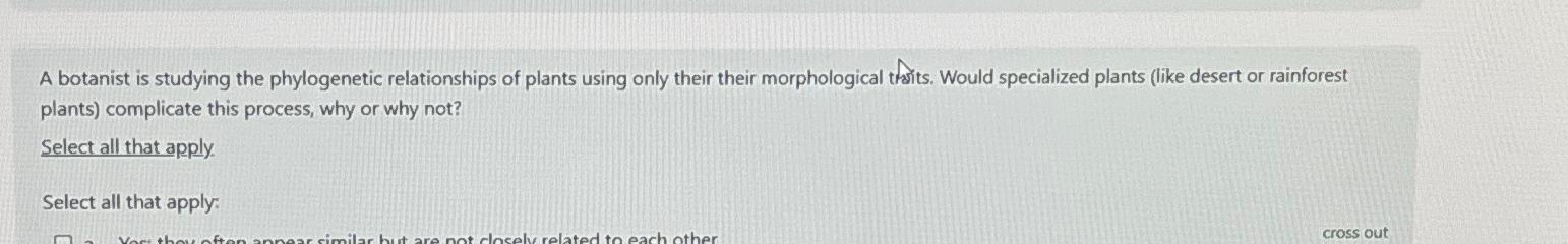 Solved A botanist is studying the phylogenetic relationships | Chegg.com