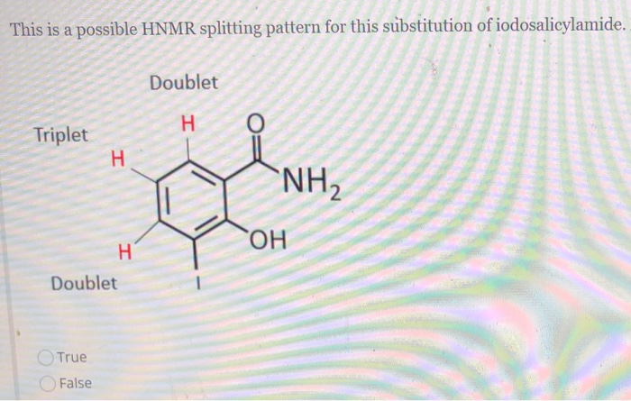 Solved This is a possible HNMR splitting pattern for this | Chegg.com