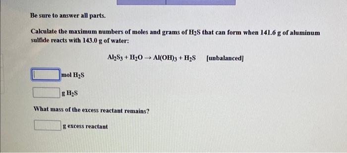 Solved Be sure to answer all parts. Calculate the maximum | Chegg.com