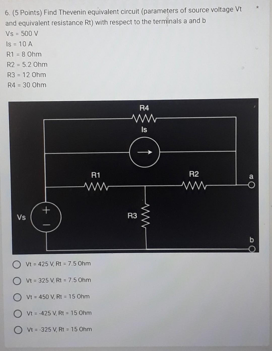 Solved 6. (5 Points) Find Thevenin equivalent circuit | Chegg.com