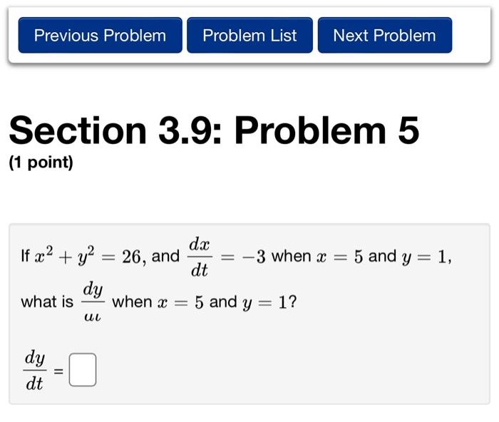 Solved Previous Problem Problem List Next Problem Section