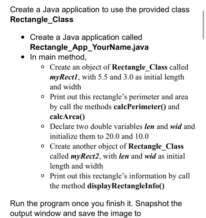 Solved Create a Java application to use the provided class | Chegg.com
