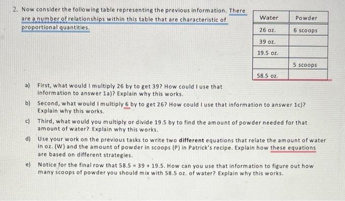 Solved 1. Patrick was making some lemonade using powdered | Chegg.com