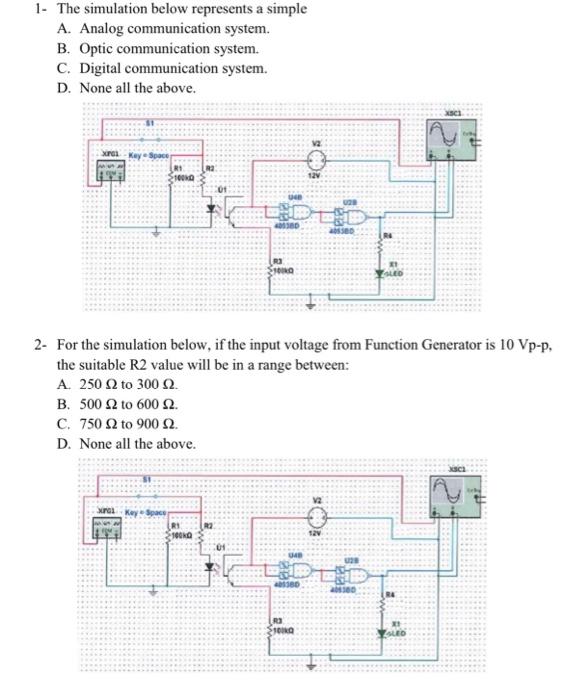 Solved 1. The simulation below represents a simple A. Analog | Chegg.com