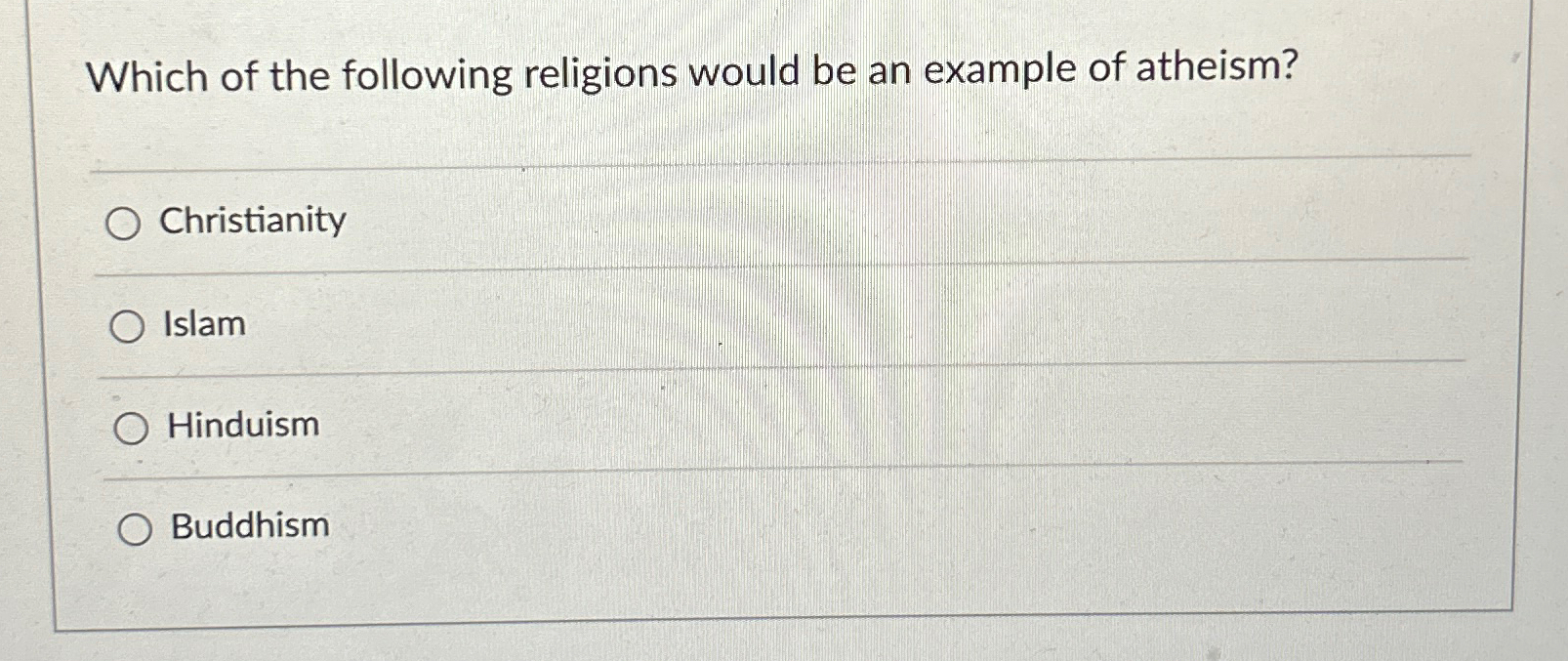 Solved Which of the following religions would be an example | Chegg.com